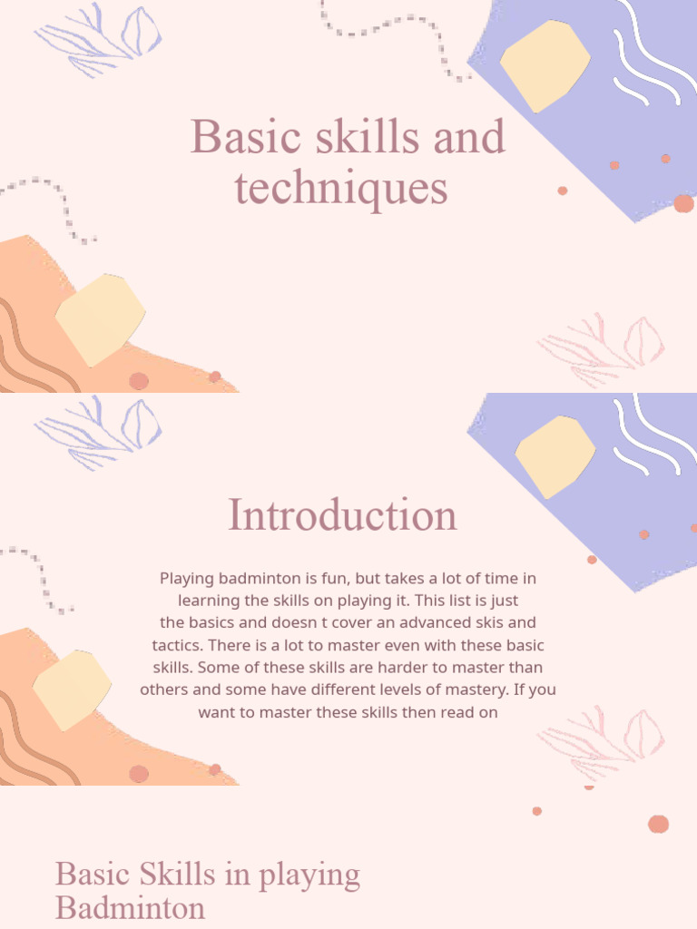 Basic Skills and Techniques | PDF | Sports | Games Of Physical Skill