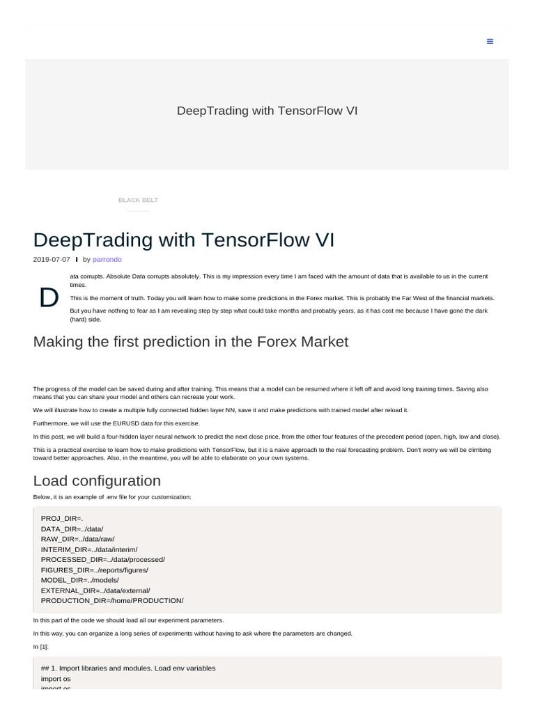 DeepTrading With TensorFlow 6 - TodoTrader | PDF | Comma Separated ...