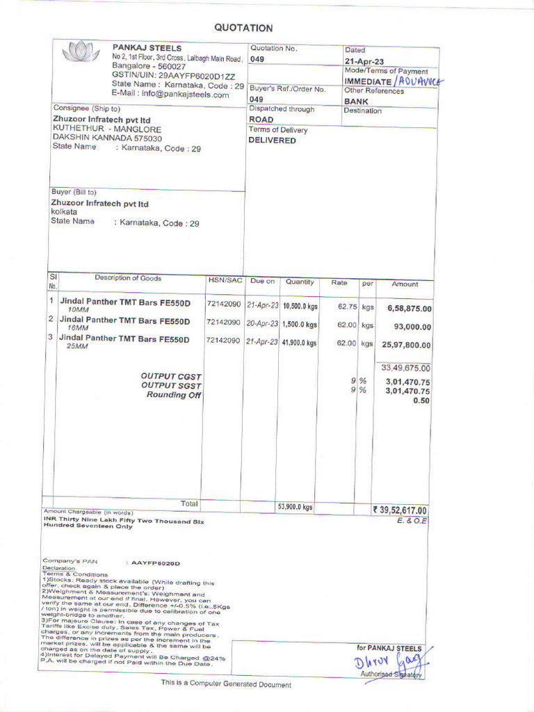 Zhuzoor Infratech PVT LTD | PDF