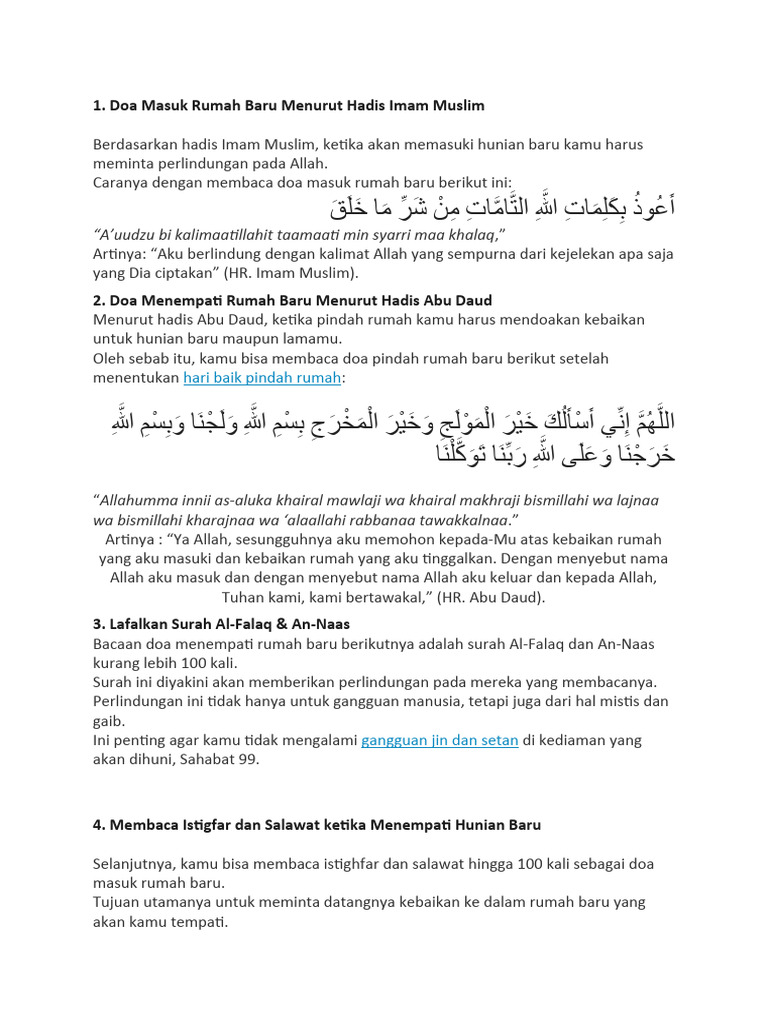 Doa Masuk Rumah Baru | PDF | Kajian Bahasa Asing | Agama & Spiritualitas