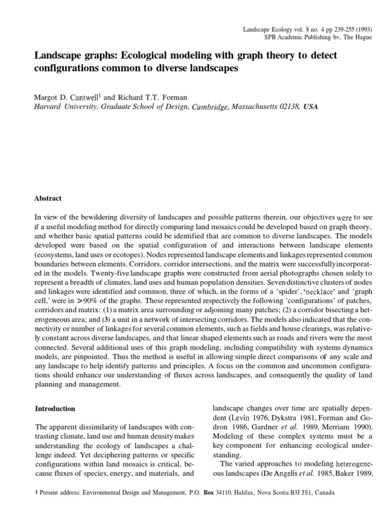 Landscape Modeling | PDF | Graph Theory | Matrix (Mathematics)