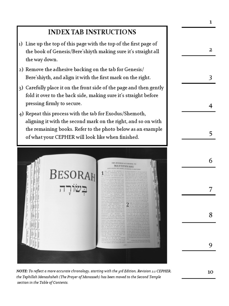 Index Tab Instructions | PDF