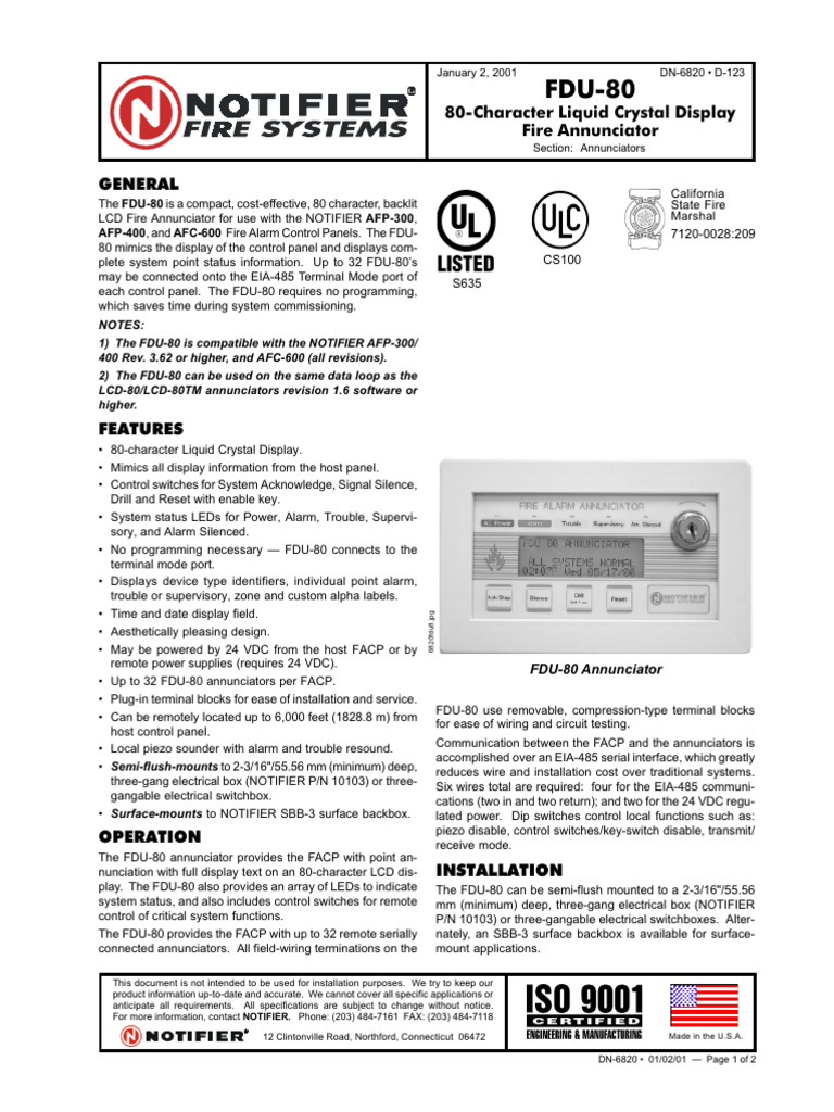 FDU-80 | PDF | Electronics | Manufactured Goods
