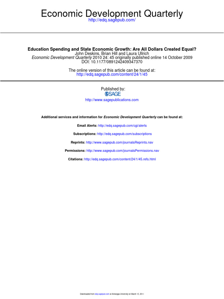 Education Spending and Economic Development | PDF | Economic Growth ...