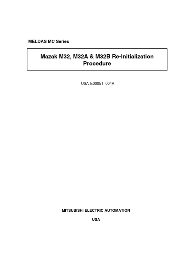 Mazak M32 ReInitialization Procedure | PDF | Floppy Disk | System Software