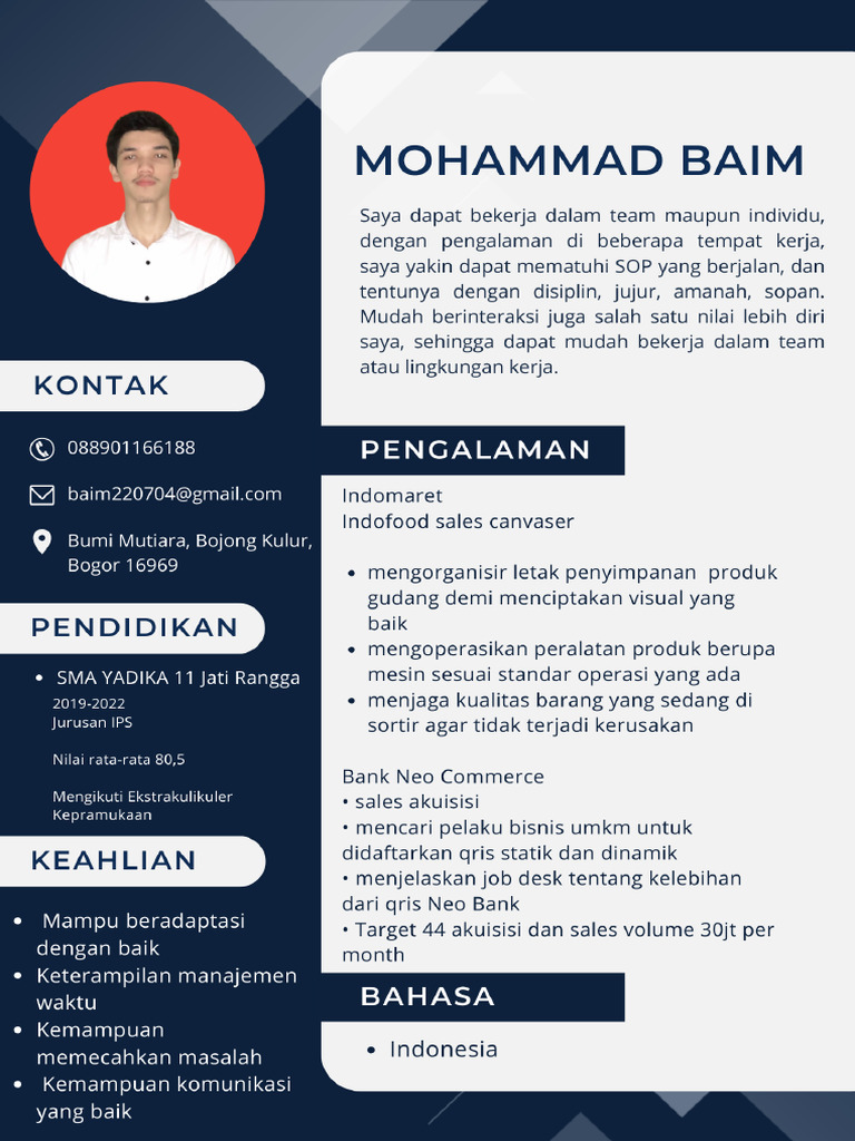 CV Mohammad Baim 2 | PDF