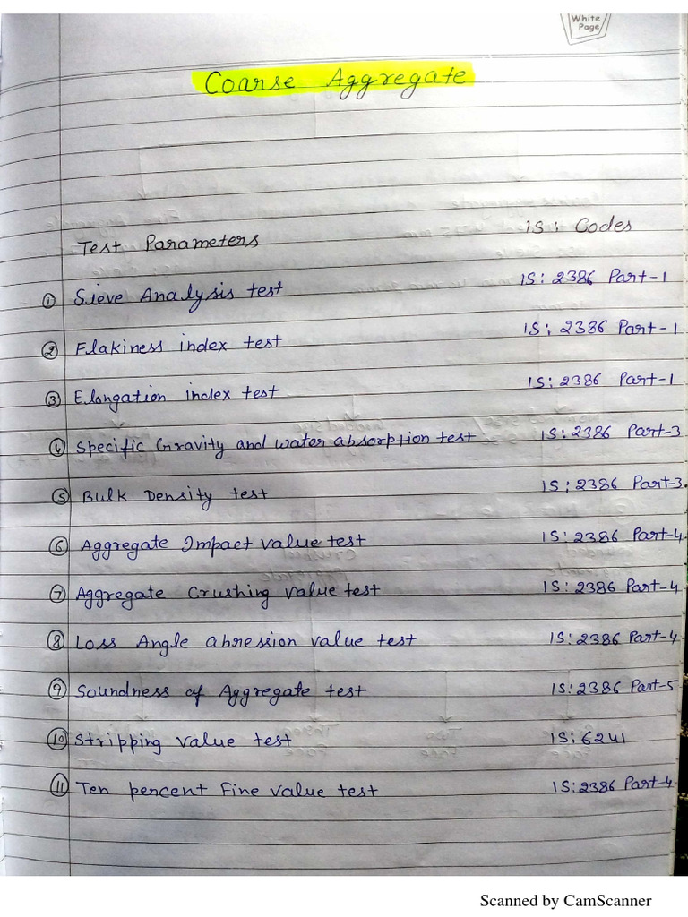 Hindi Coarse Aggregate Tests | PDF