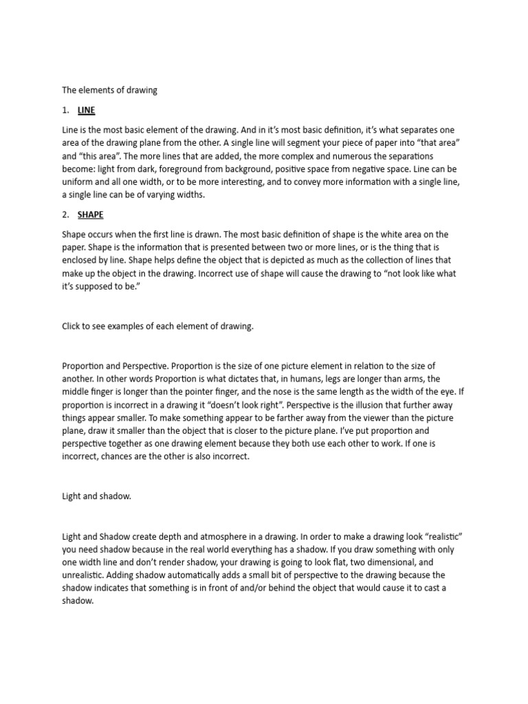 Lesson in Elements of Drawing | PDF