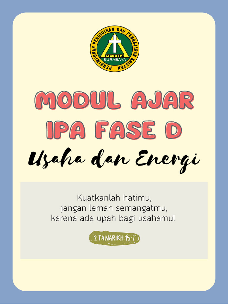 Modul Ajar Usaha Dan Energi Kelas 8 | PDF