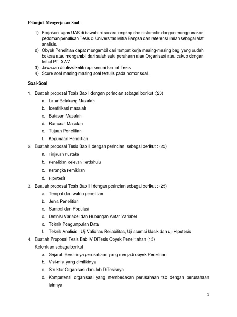 Kisi2 UAS - METODE RISET TERAPAN - 2023 | PDF