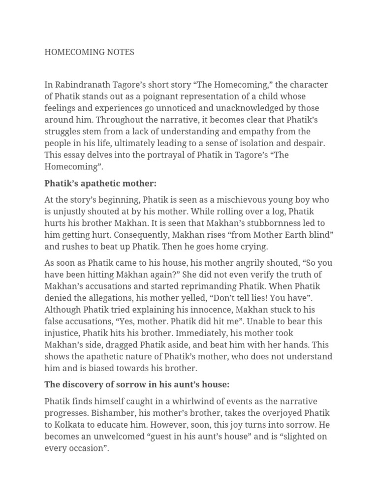 Homecoming Notes | PDF