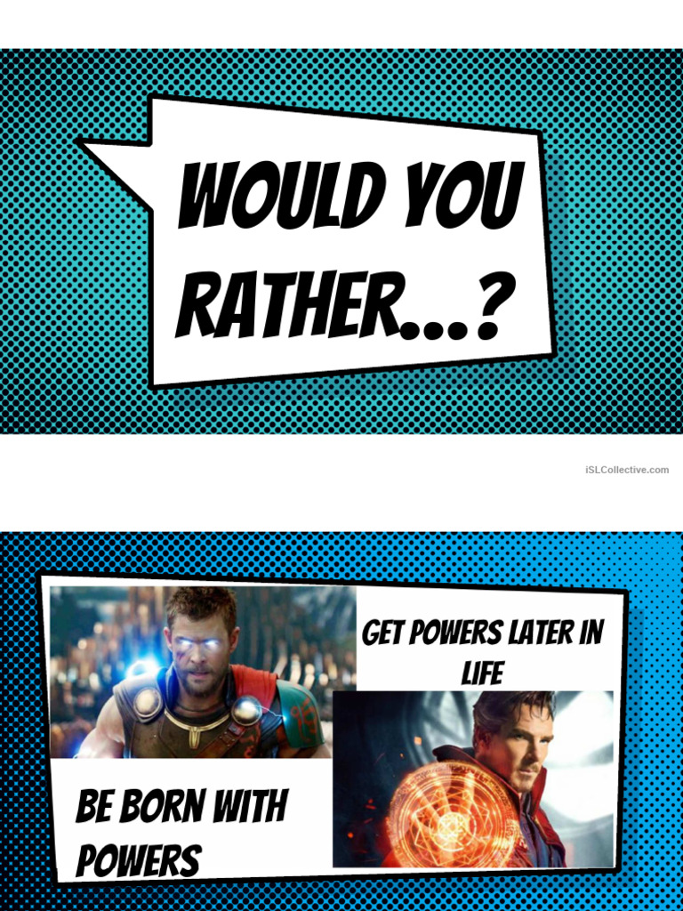 Would You Rather... Superhero Edition | PDF | Marvel Entertainment ...