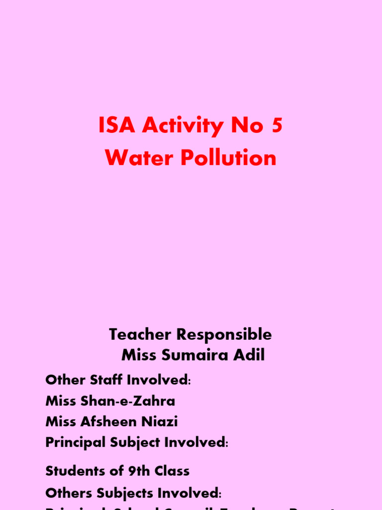 ISA Activity No 5 | PDF | Water | Drinking Water