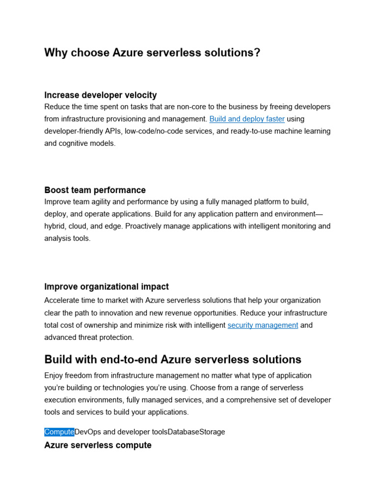 Why Choose Azure Serverless Solutions | PDF