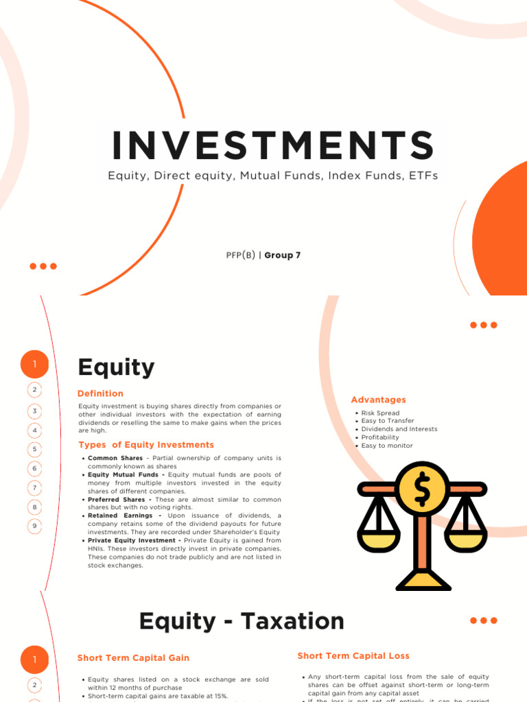 PFP Section B - Investments - Group 7 | PDF | Investment Fund ...