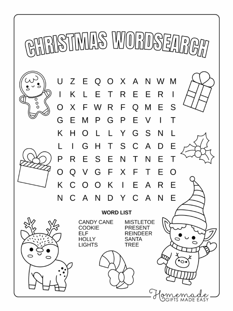 Christmas Word Search Square Easy | PDF