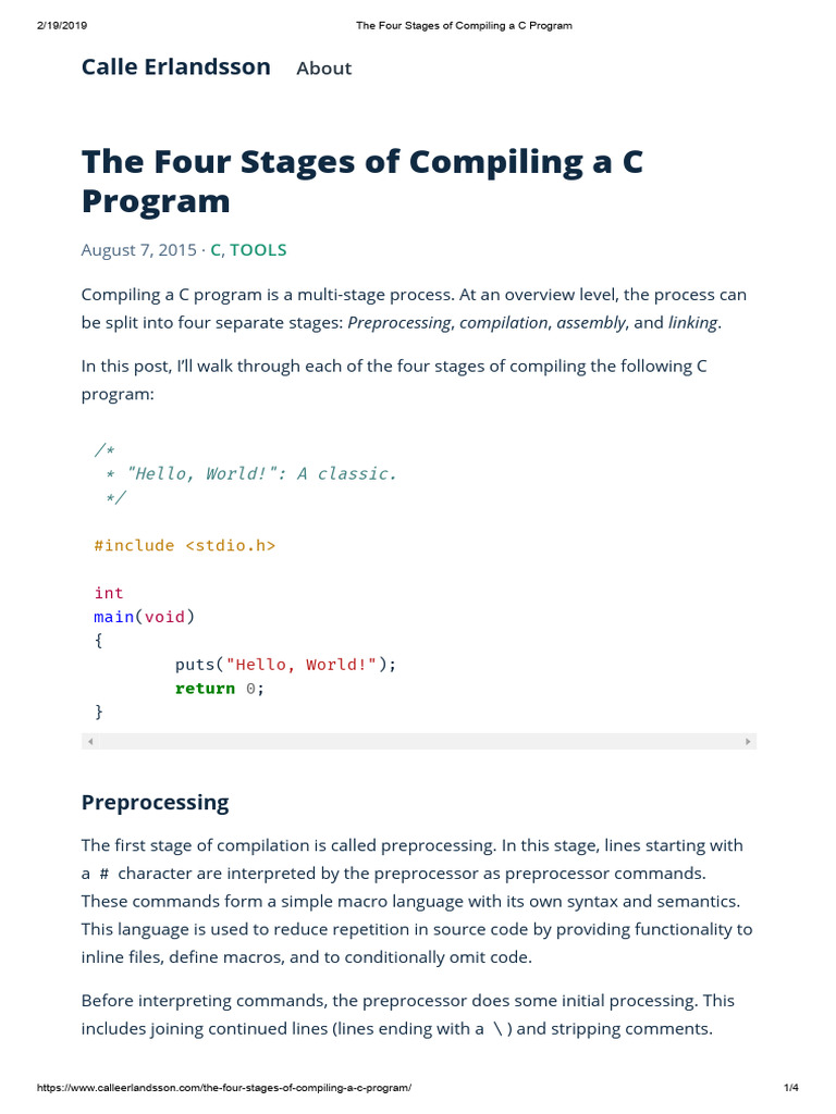The Four Stages of Compiling A C Program | PDF | Computer Programming ... The Four Stages of Compiling A C Program | PDF | Computer Programming ...