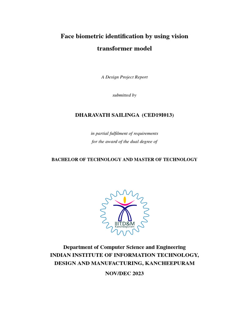 Face Recognition Model Report | Download Free PDF | Biometrics | Principal Component Analysis
