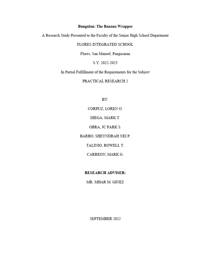 Eco-Friendly Banana Wrapper Research | PDF | Paper | Papermaking