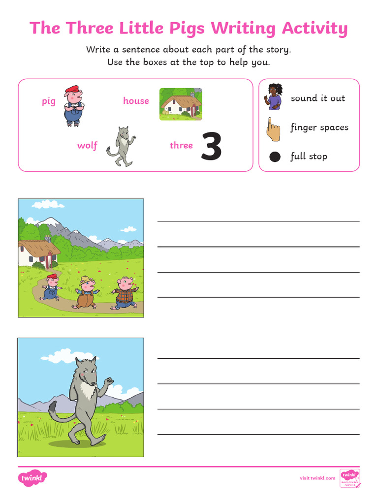 The Three Little Pigs Writing Activity: Pig House | PDF