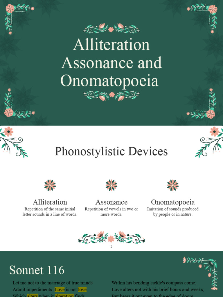 Alliteration Assonance and Onomatopoeia | PDF | Literary Criticism | Poems