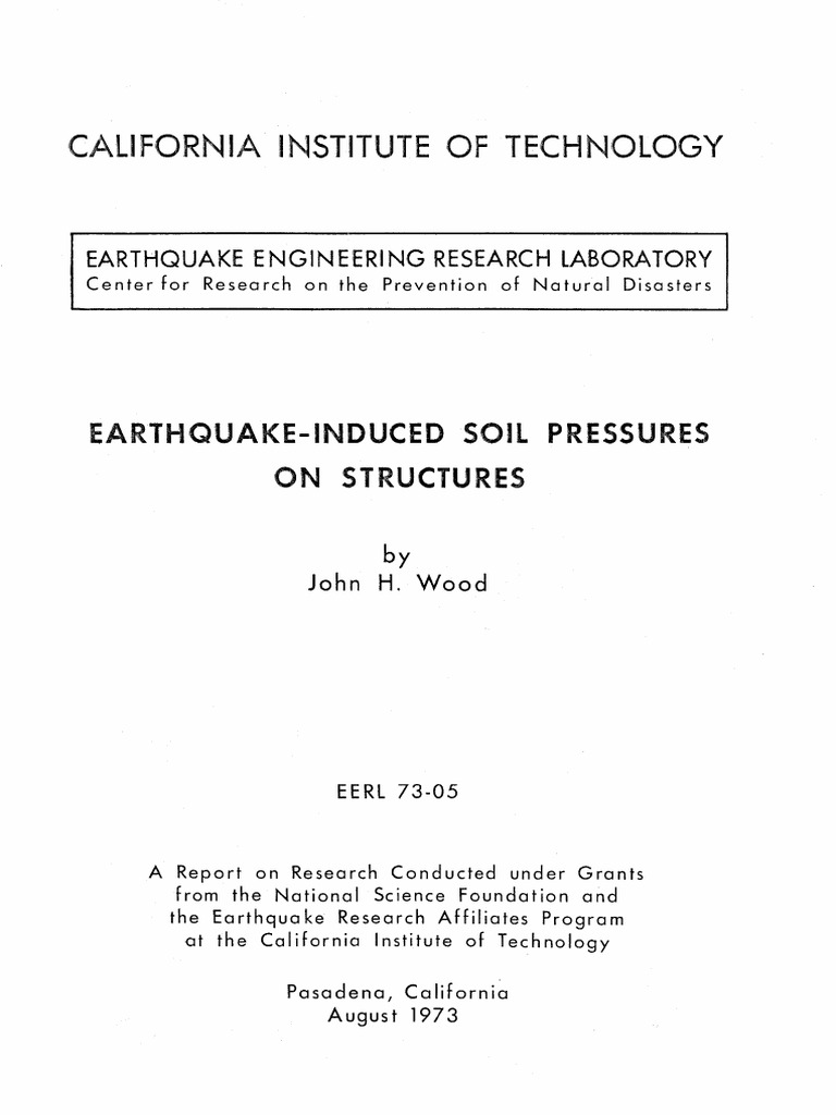 Wood 1973 - Earthquake Induced Soil Pressures On Structures | PDF ...