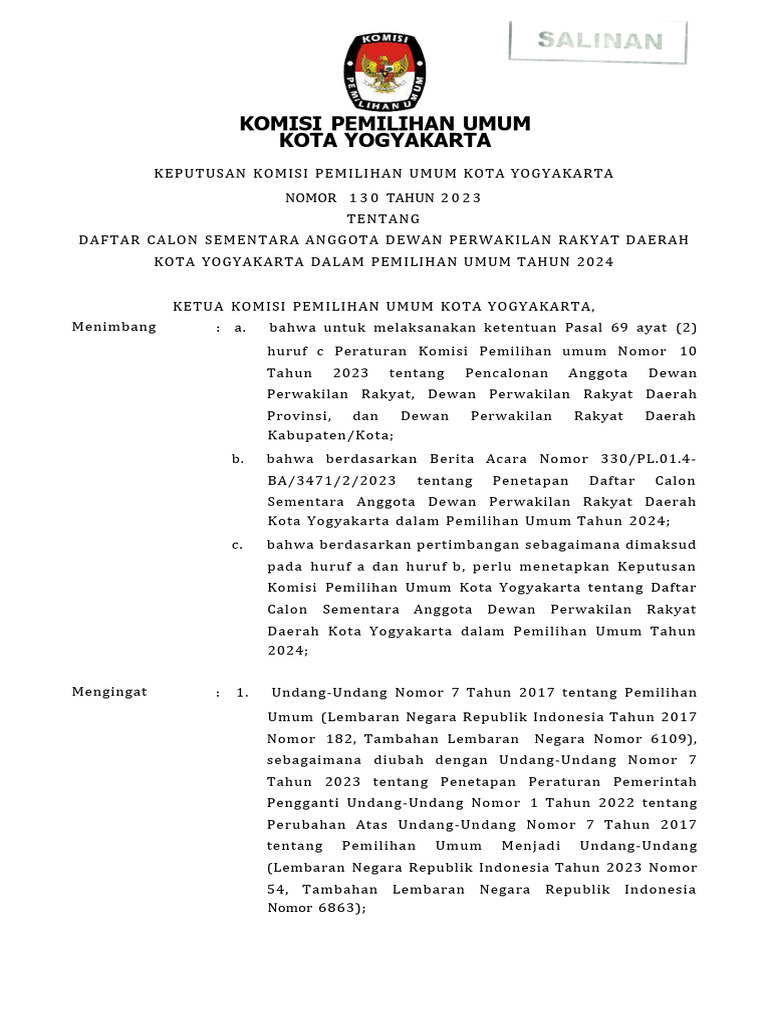 Salinan SK PENETAPAN DCS Rev | PDF