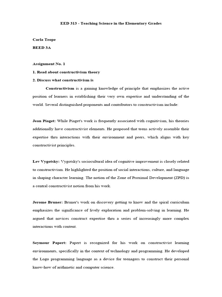 Constructivism | PDF | Constructivism (Philosophy Of Education) | Learning