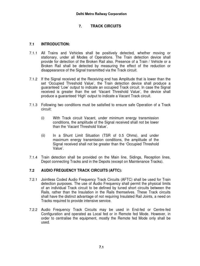 Chapter 7 Track Circuits | Download Free PDF | Electrical Engineering ...