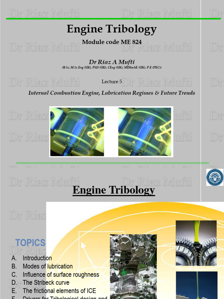 Ic Engines And Lubrication Regimes Pdf Friction Lubricant