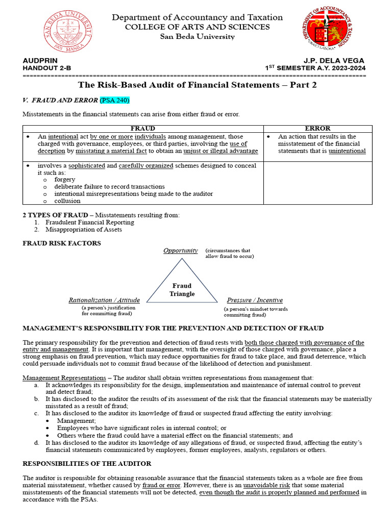 HO2-B - Risk-Based Audit of Financial Statements Part 2 (Risk ...
