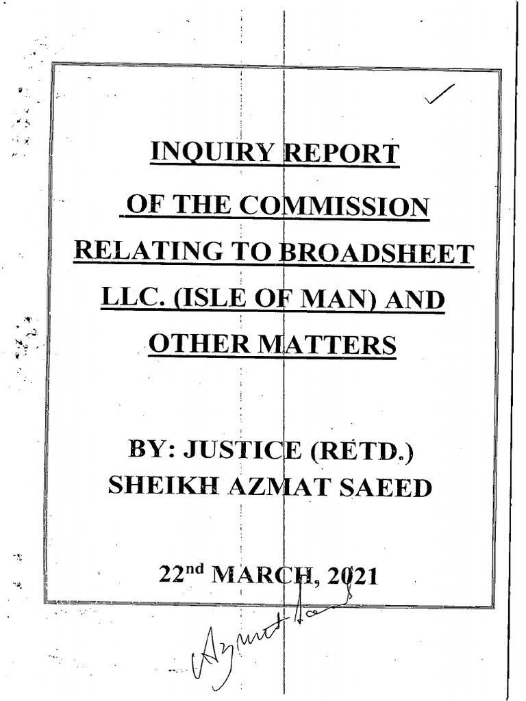 1-Inquiry Commission Report On Broadsheet Award | PDF