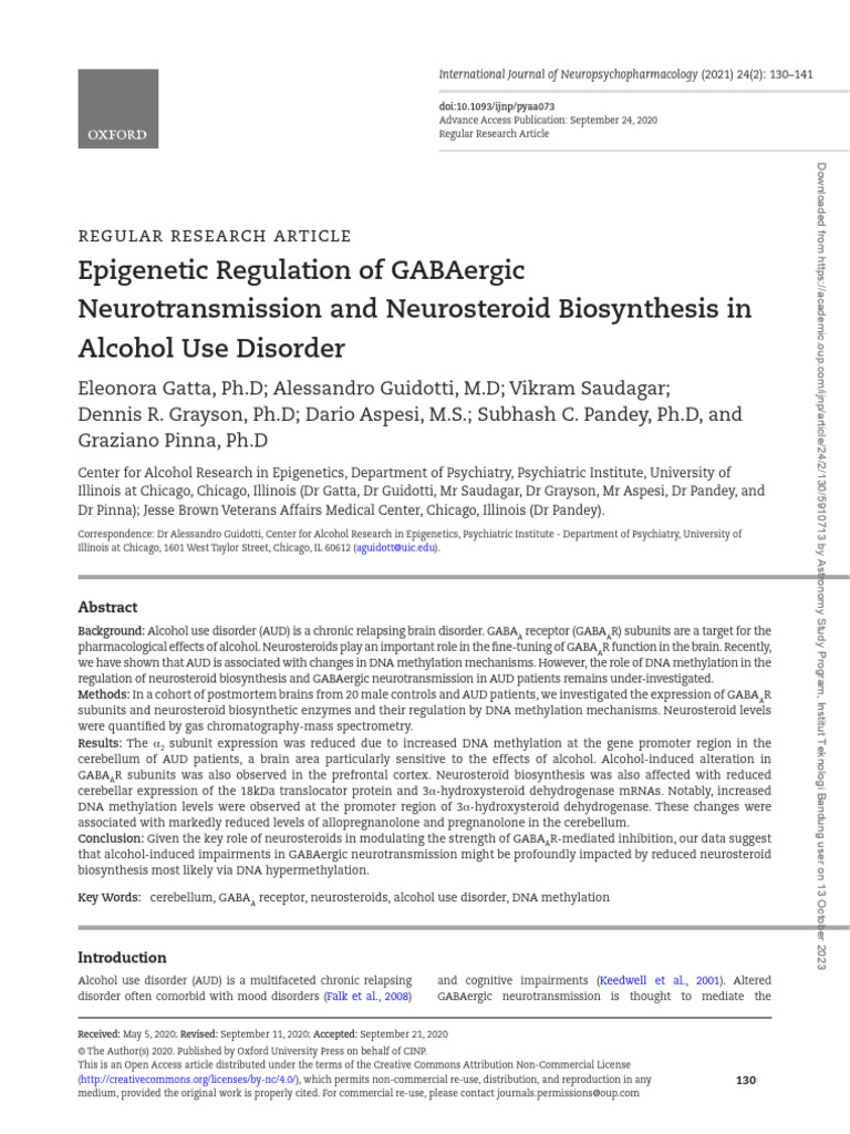 Paper 2-Epigenetics and Alcohol Response | PDF | Biochemistry | Chemistry