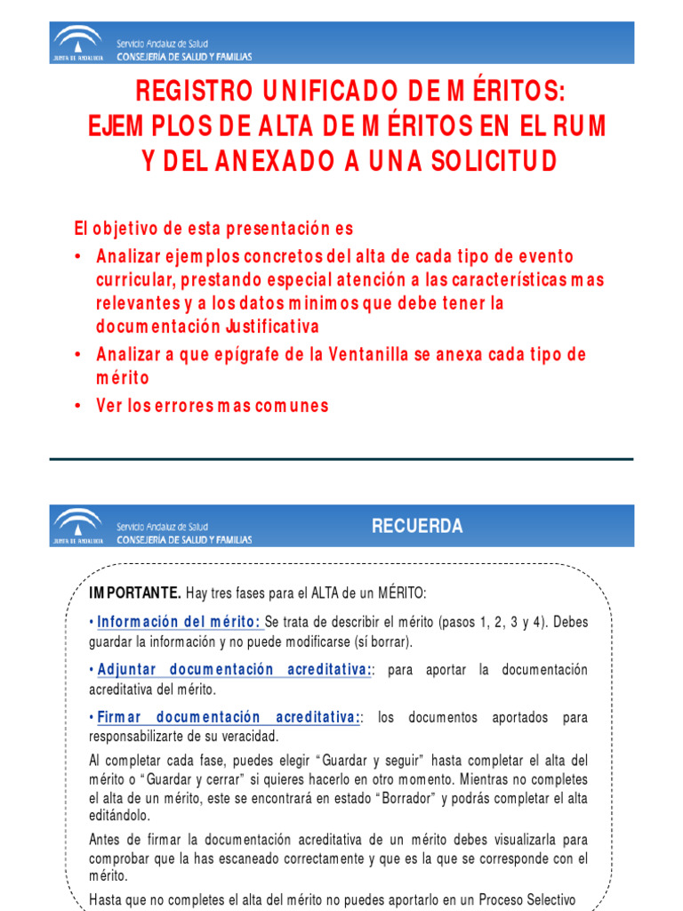 6 Ejemplos de Alta y Anexado de Meritos en El Rum 0 | PDF | Titulo ...