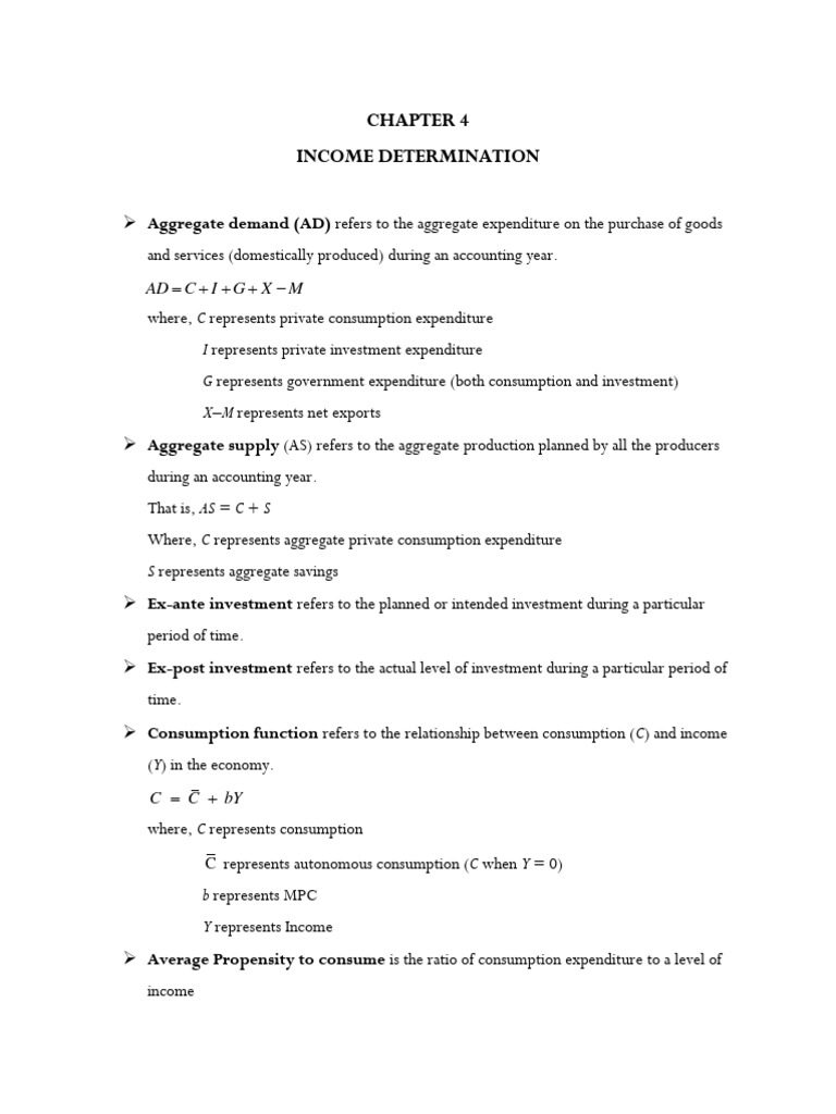 Determination of Income and Employement | PDF