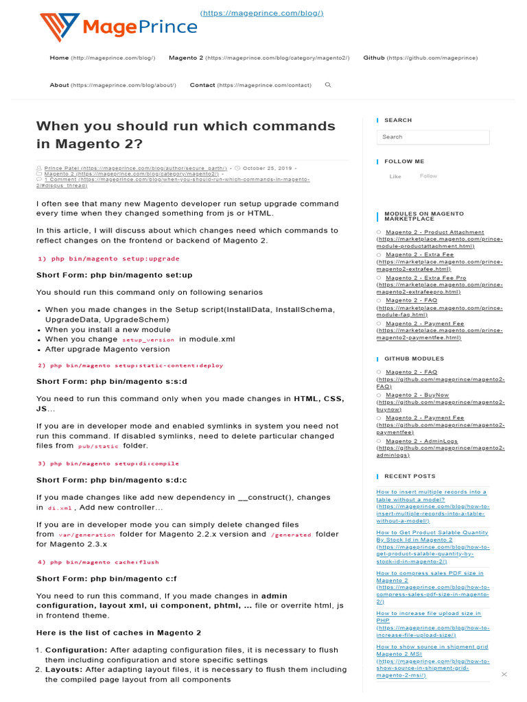 Magento 2 Commands Document Pdf Php Magento