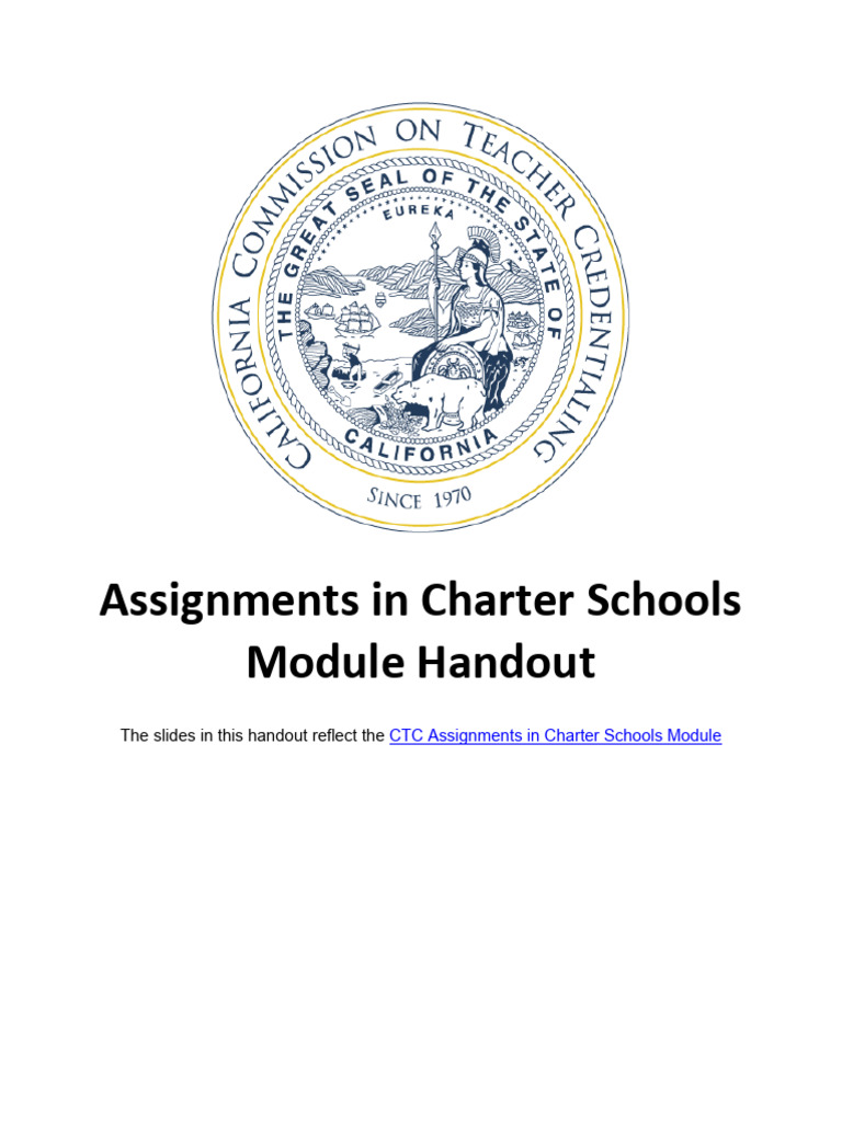 Charter School Module Handout | PDF | Teachers | Curriculum