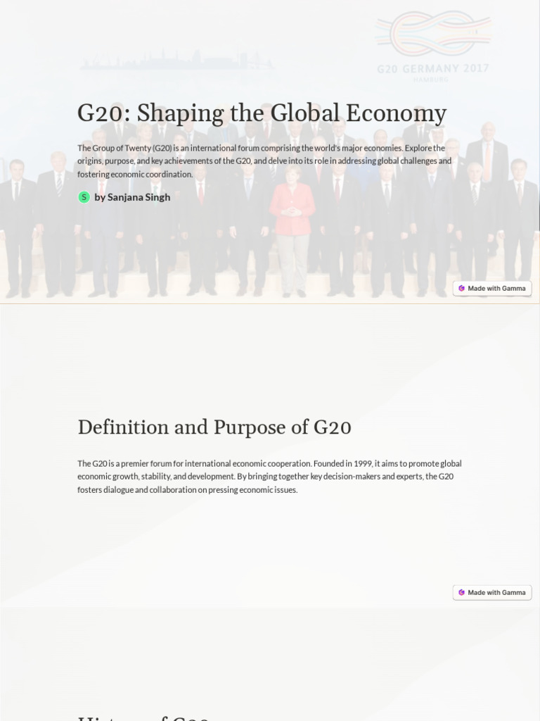 G20 Shaping The Global Economy | PDF | Economies