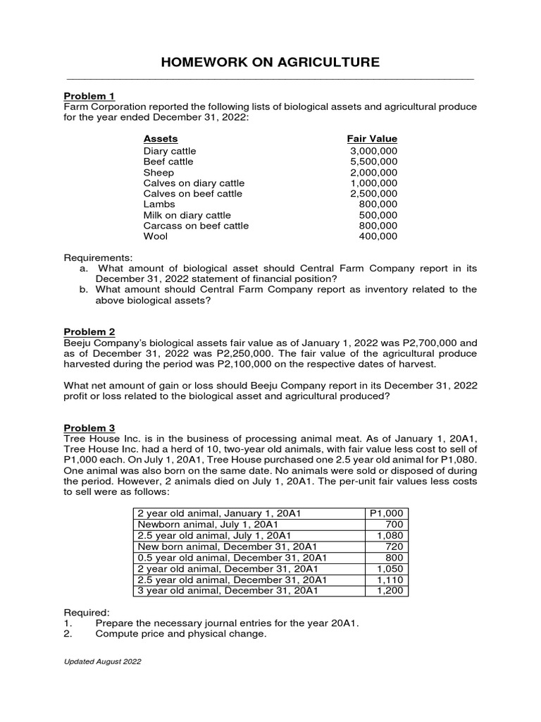 Homework 3 - Agriculture | PDF | Cattle | Sheep