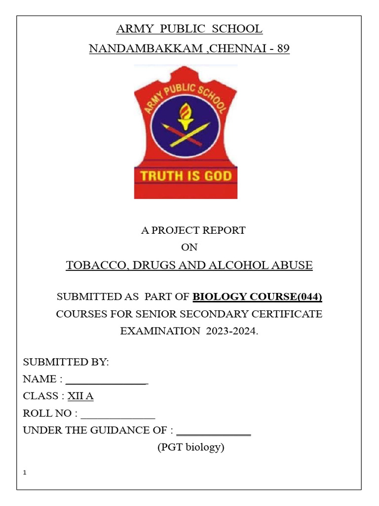 Biology Investigatory Project Class 12 | PDF | Lifestyle