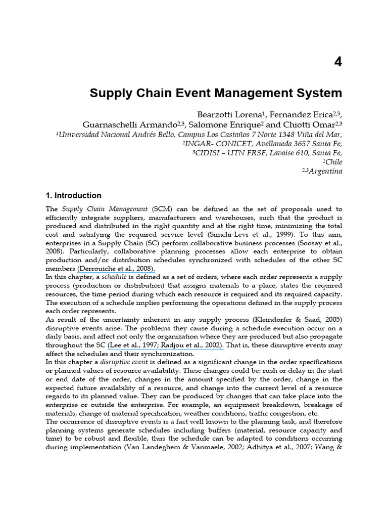 Supply Chain Event Management System | PDF | System | Supply Chain