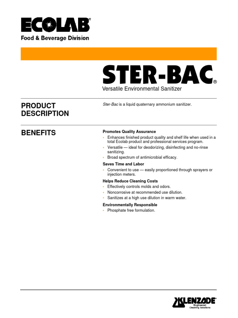 Ster Bac | Download Free PDF | Disinfectant | Chemistry