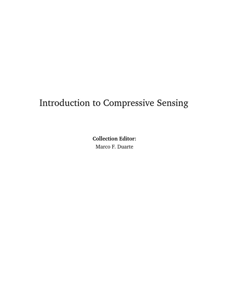 Introduction To Compressive Sensing 2.5 | PDF | Sampling (Signal Processing) | Vector Space