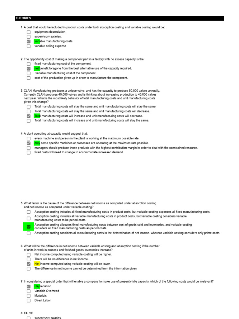 Manacc 1 Finals. | PDF | Cost | Inventory