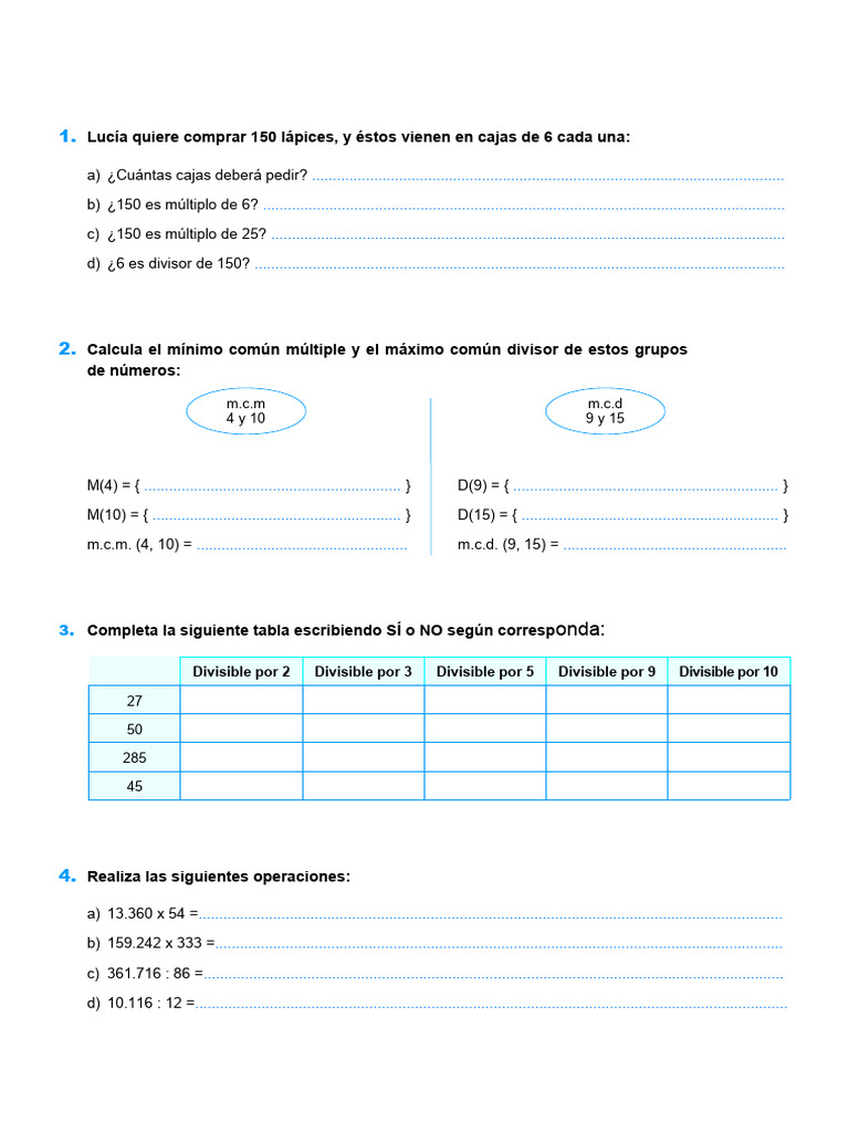 Mat6 Plan Semanal 3 | PDF | Teoría de los números | Matemáticas