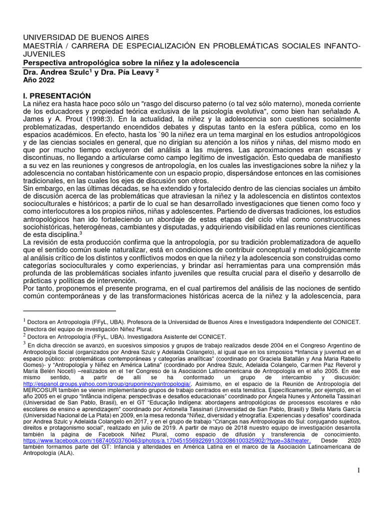 Programa 2024 Persp. Antrop | PDF | Antropología | America latina