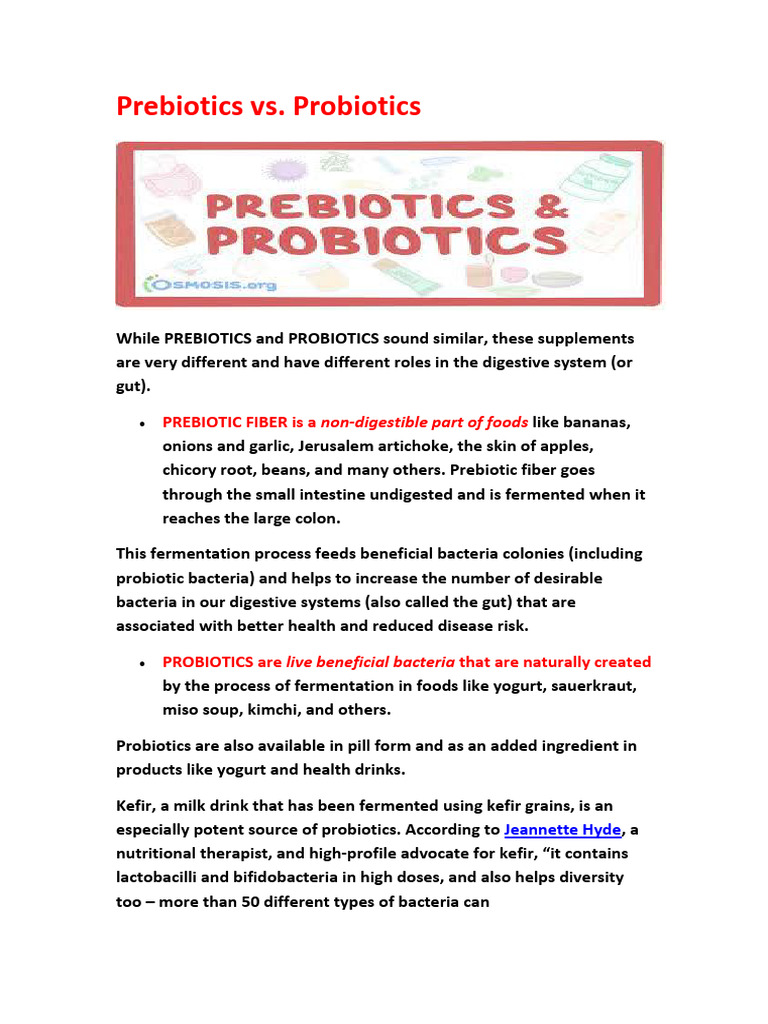 Probiotic&prebiotic | PDF | Probiotic | Dietary Fiber