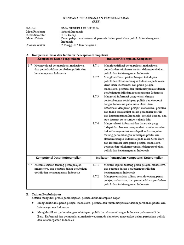 Sejindo 12 RPP 3.7 | PDF