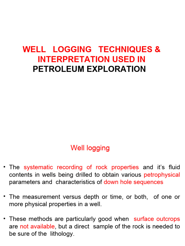 Well Logging | PDF | Geology | Physical Sciences