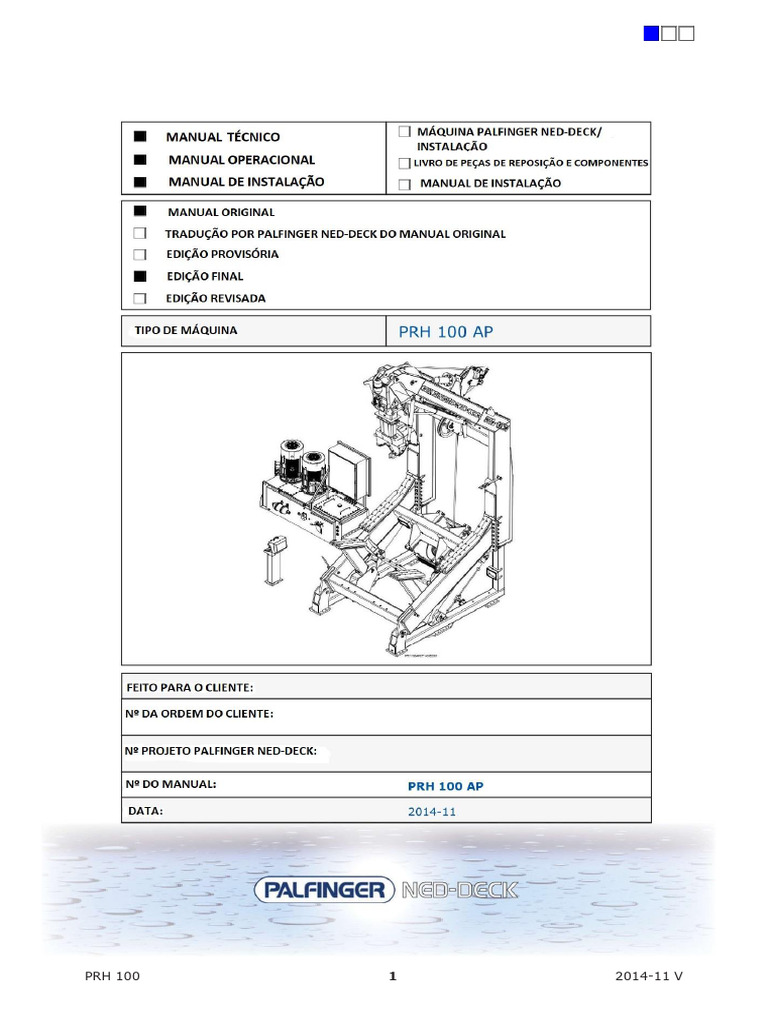 Descrição Técnica do Davit PRH 100 AP | PDF | Motores | Bomba